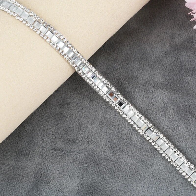 RESEN лента со стразами для декорирования Серебряный, 5yards, 0.7cm-Crystal