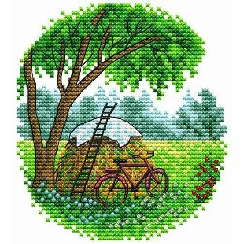 Набор для вышивания крестом Искусница Лето в деревне, мулине, схема, инструкция