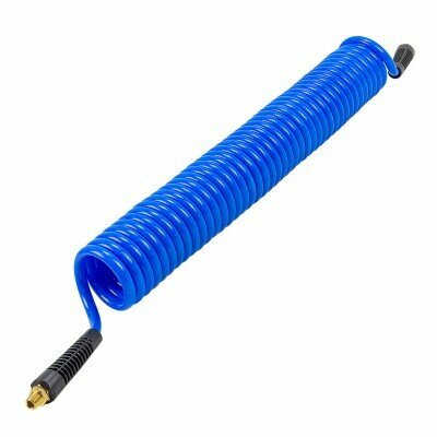 Шланг витой полиуретановый 8мм х 12мм х 10м с резьбовыми наконечниками 1/4" (max давление 15бар, рабочая t от -20 до +60 С) Forsage