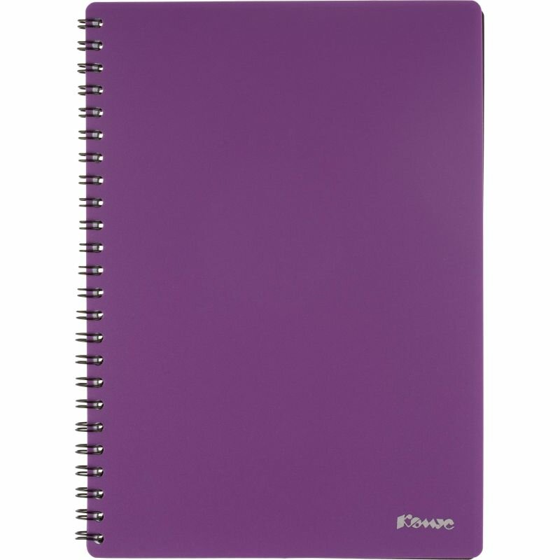 Комус Бизнес-тетрадь, А5, 60 л, клетка, фиолетовая