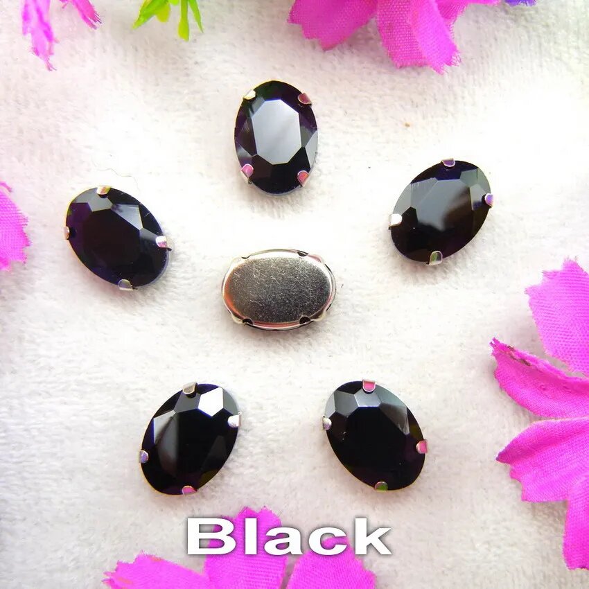 Стеклянные кристаллы SNCRYSTAL, 7 размеров, микс цветов Черный, 13x18mm 20pcs, A2 Black