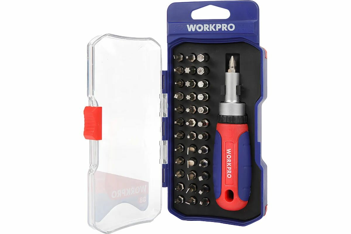 Отвертка трещоточная набор из 38 предметов WP200517 WORKPRO