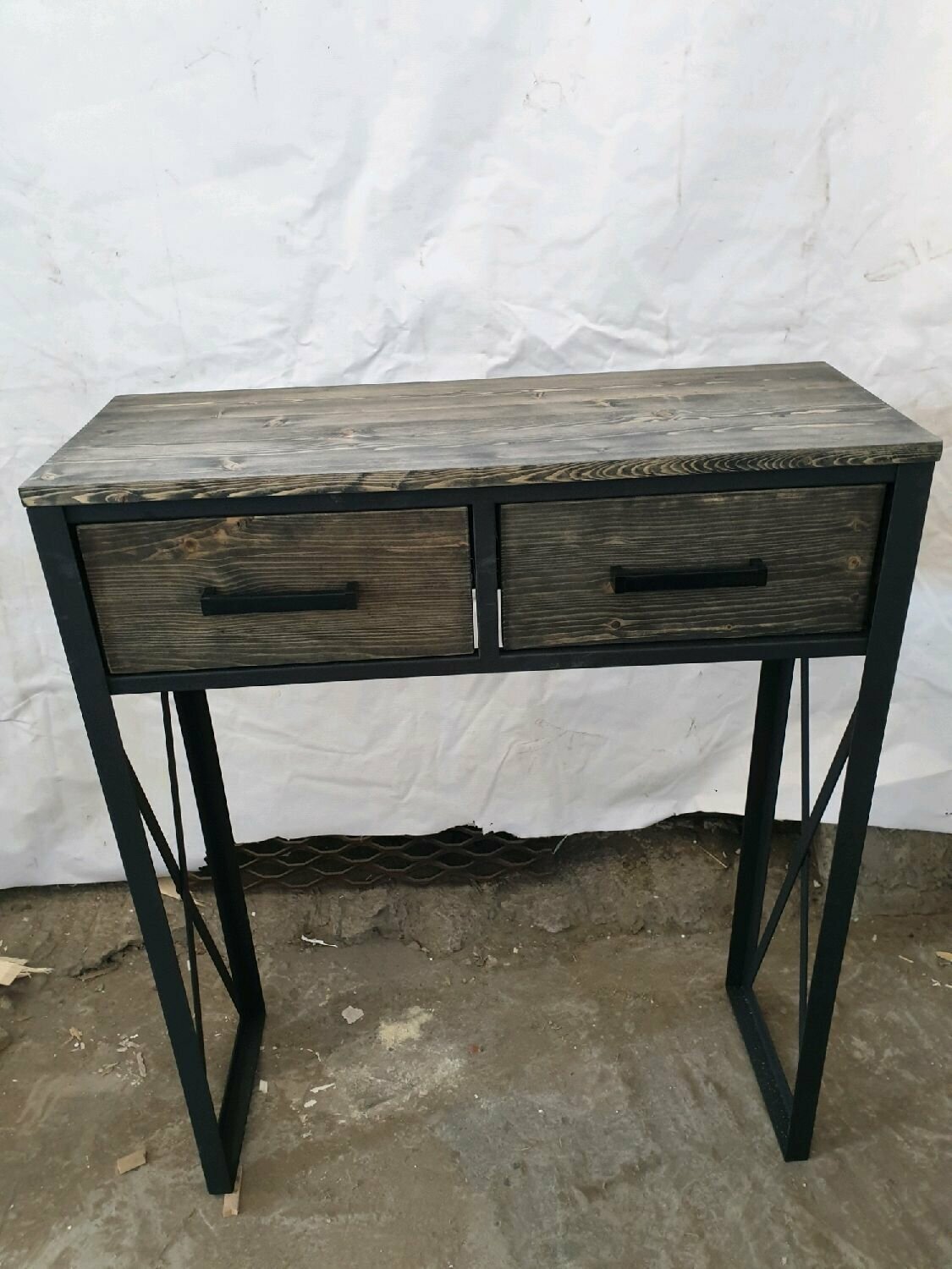 Консоль "EasyLOFT" в стиле лофт с ящиками, для дома и дачи, в прихожую и гостиную, 70х30х90 см.