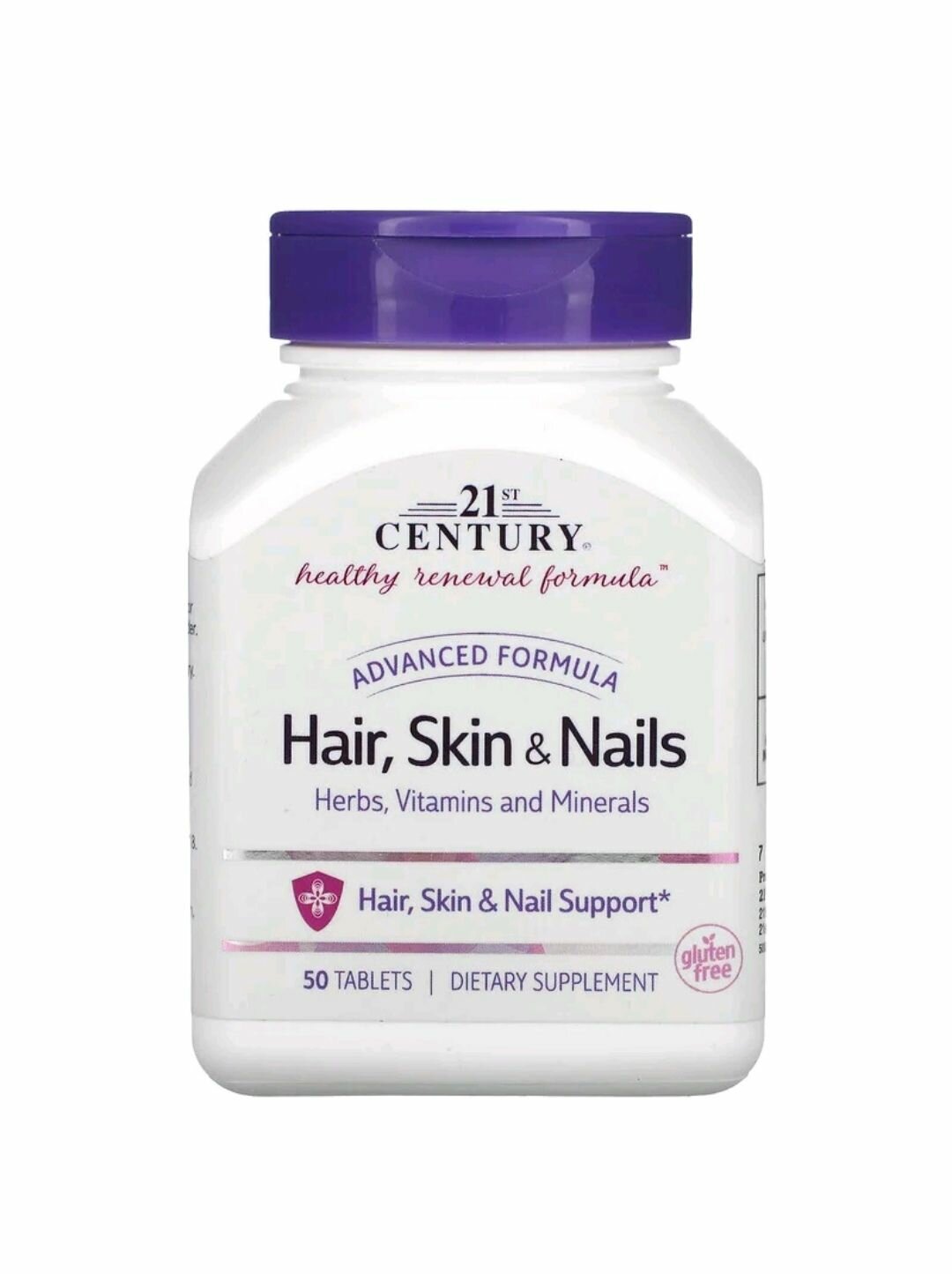 21st Century, Волосы, кожа и ногти, усовершенствованная формула, 21 век, 50 таблеток