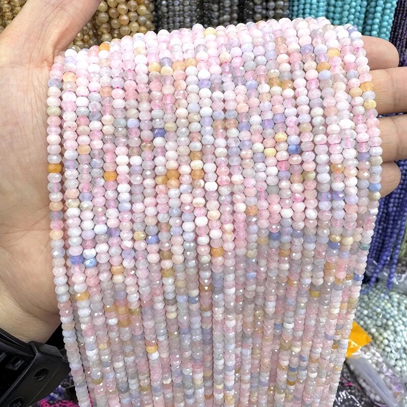 Бусины Morganite 3x4 мм, градиент