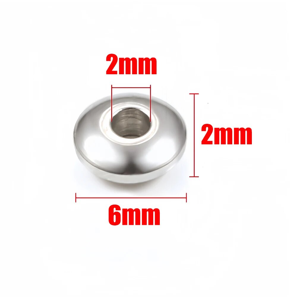 Бусины-разделители Stainless Steel 3-8 мм 100 pcs, 6x2.0x2.0mm