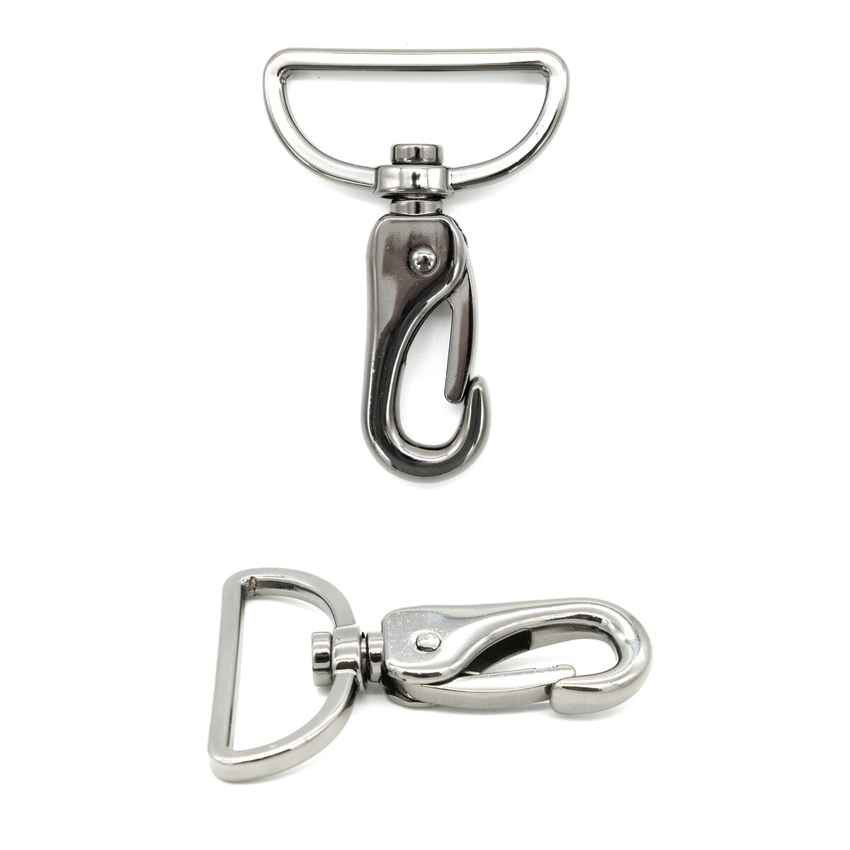 6834 Карабин поворотный с полукольцом 38мм (45*62мм) металл, черный никель BIG