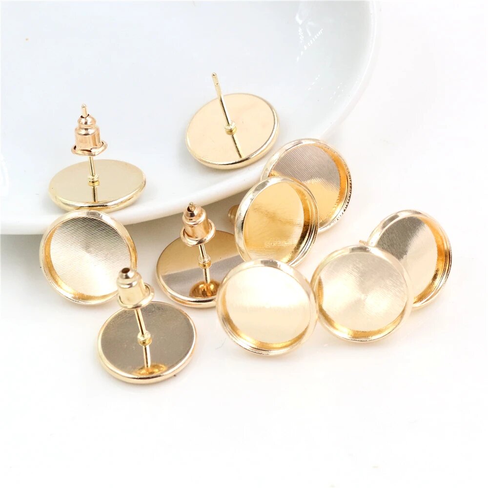 Серьги-гвоздики, 20 мм, KC Gold, 20 шт.