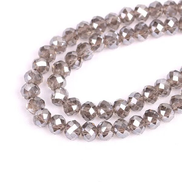Бусины из чешского стекла, 6 мм, серебряный grey ab, 85 шт