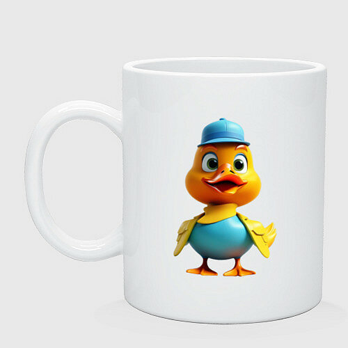 Мультяшная утка в кепке Керамическая кружка