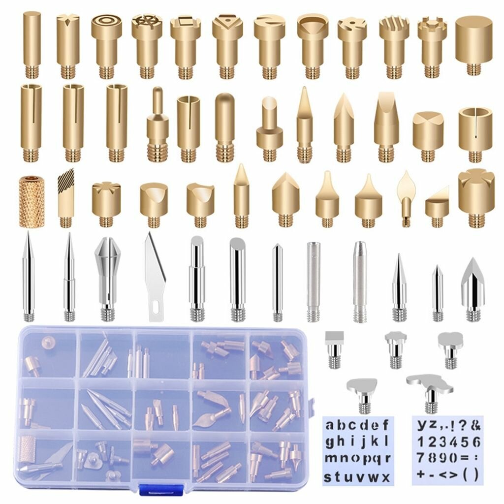 Насадки для выжигания по дереву, - 52 кусочка пирогра