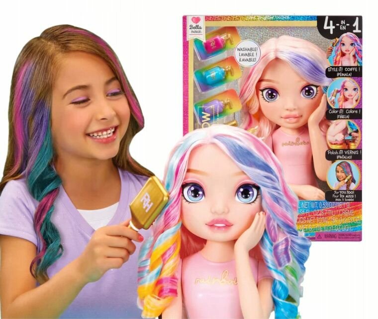 Кукла Rainbow High Styling Head - Игровой набор 4 в 1 Манекен для расчесывания и укладки Белла Паркер - Рейнбоу Хай 120889