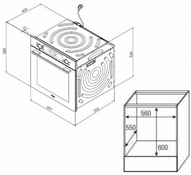 Встраиваемый электрический духовой шкаф Korting OKB 6071 CBX