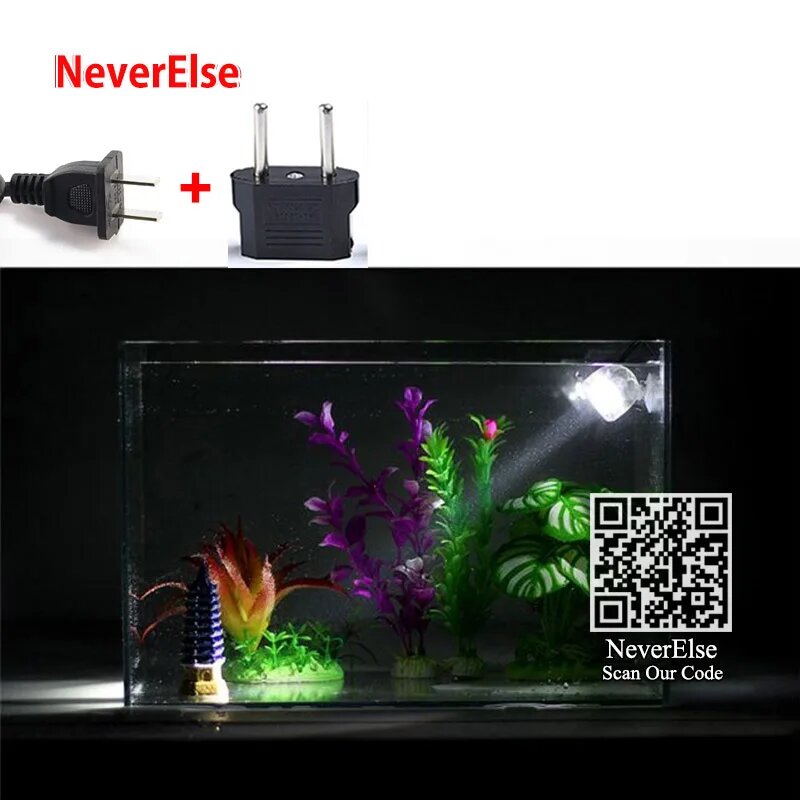 NeverElse LED лампа для аквариума, EU Plug, белый