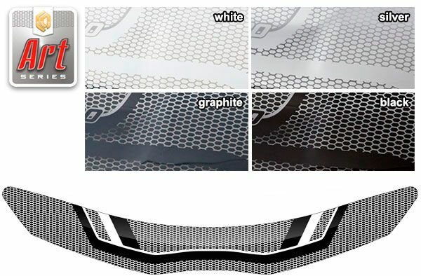 Дефлектор капота Toyota Vitz 2010 2016 Серия "Art" черная САпластик