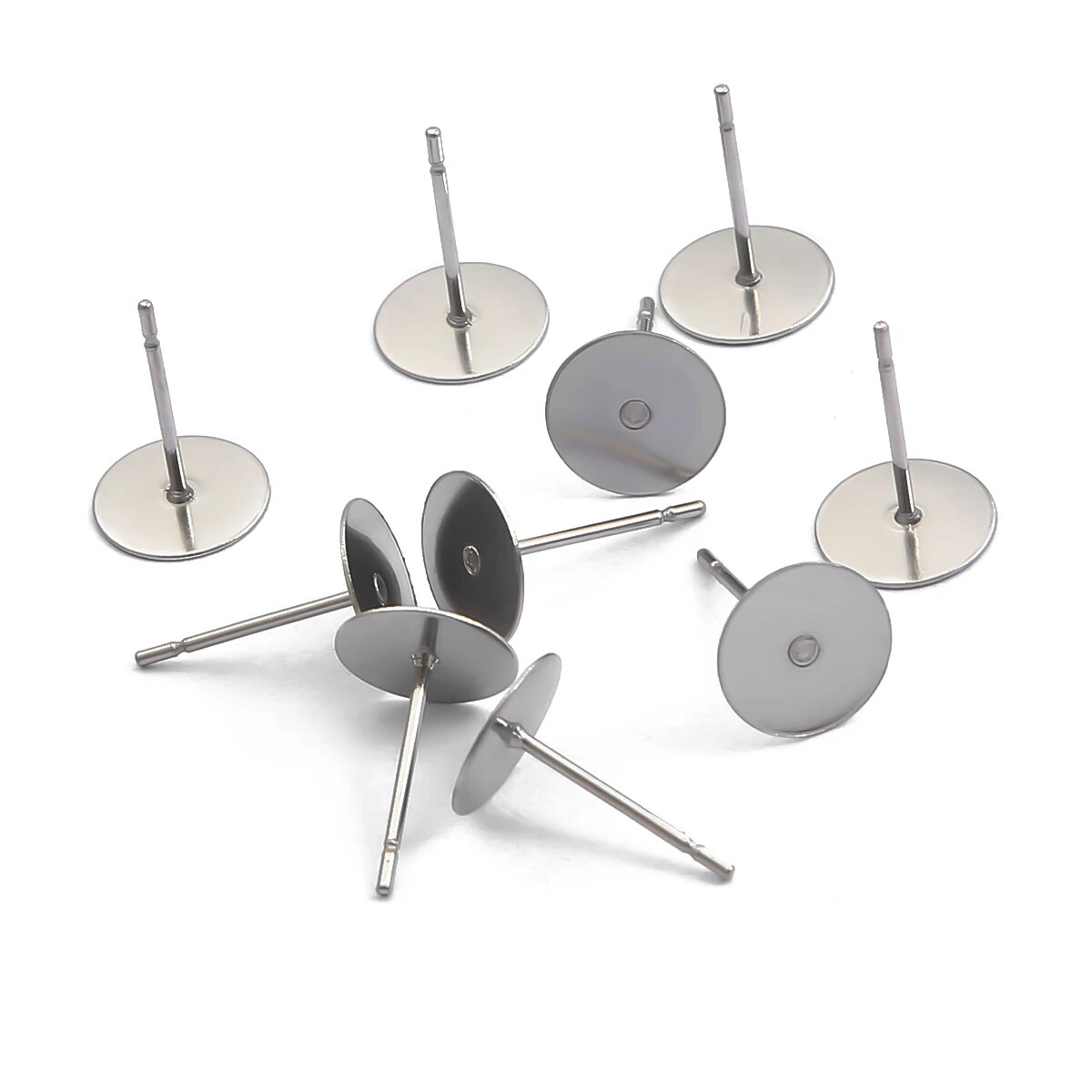 Серьги-гвоздики из нержавеющей стали золотого цвета 3-12 мм, 100 шт. 100pcs 8X12mm