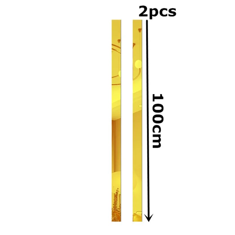 3D зеркальные наклейки на стену, золотые, акриловые
