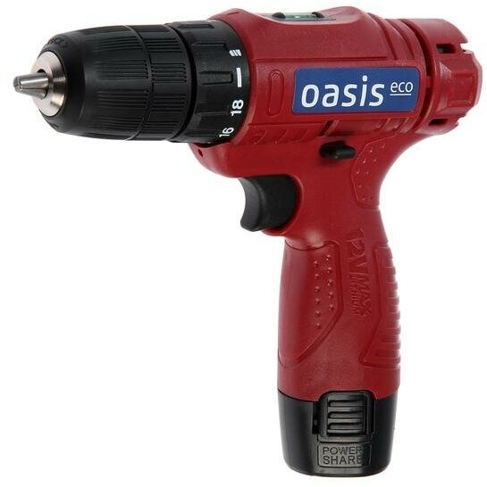 OASIS Дрель-шуруповерт Oasis Eco AV-12, 12 В, 1.3 Ач, Li-ion, 350 об/мин, 22 Нм, реверс