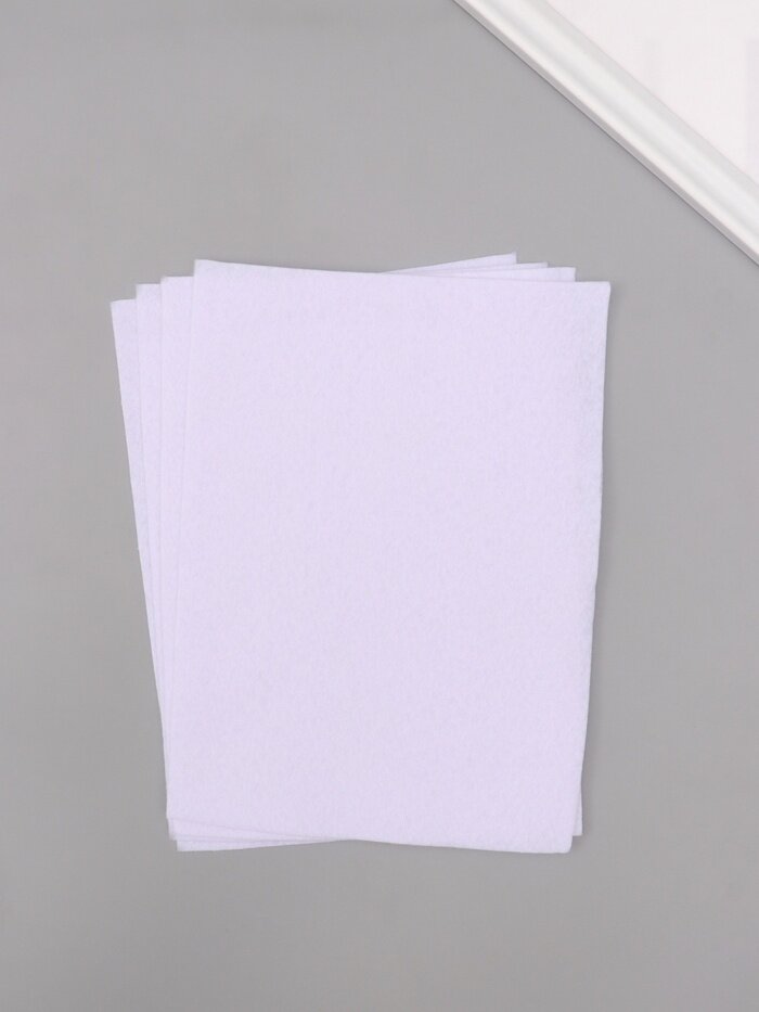 Фетр мягкий 1.5 мм, «Белый», набор 4 листа, 15×20 см