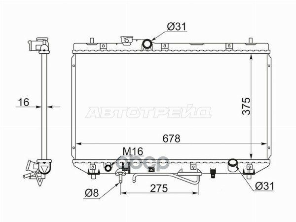 Радиатор Toyota Camry Japan 94-98 / Vista 94-98 Sat арт. TY0003SV40