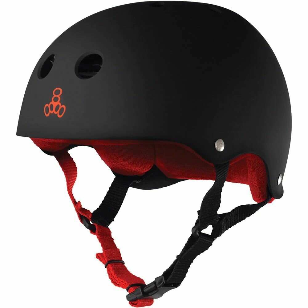Шлем Triple 8 The Heed Sweatsaver Helmet BLK RBR/RED