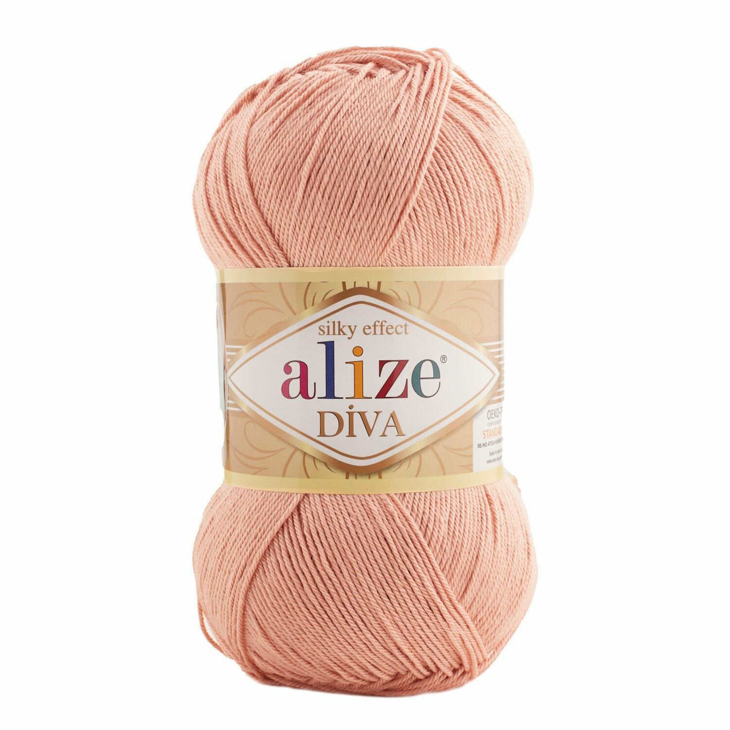 Пряжа ALIZE DIVA, персиковый - 648, 100% микрофибра акрил, 5 мотков, 100 г, 350 м.