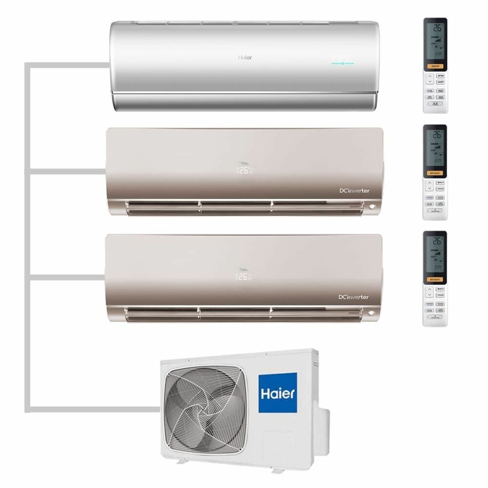 Мульти сплит-система настенная Haier AS35S2SJ2FA-S/AS25S2SF2FA-G/AS25S2SF2FA-G / 3U70S2SR5FA Inverter