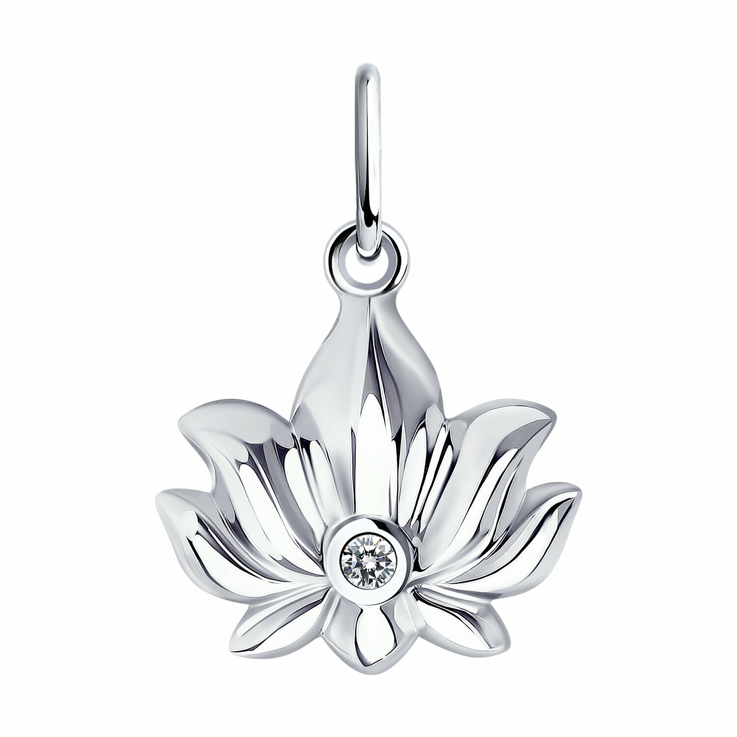 Подвеска, серебро, 925 проба, фианит