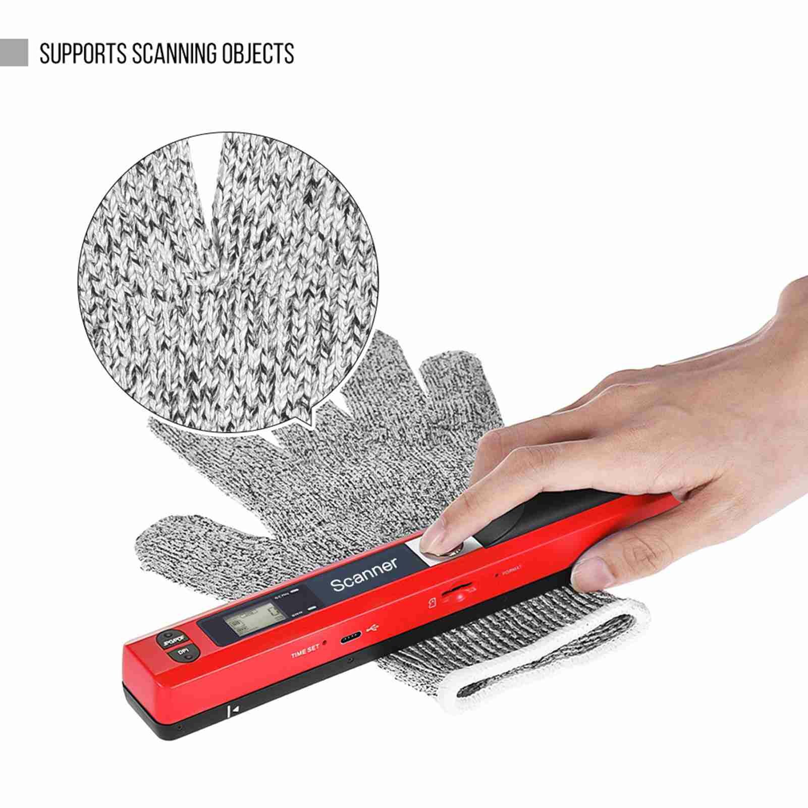 Беспроводной сканер-сканер A4 900dpi, ЖК-дисплей, 8 ГБ TF