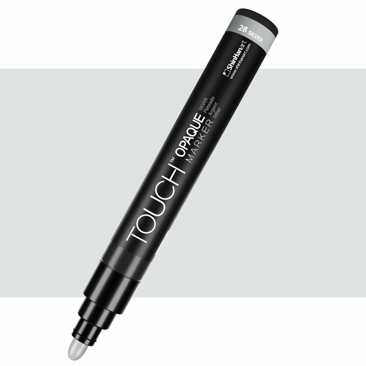 Маркер акриловый TOUCH Opaque наконечник средний цвет серебряный