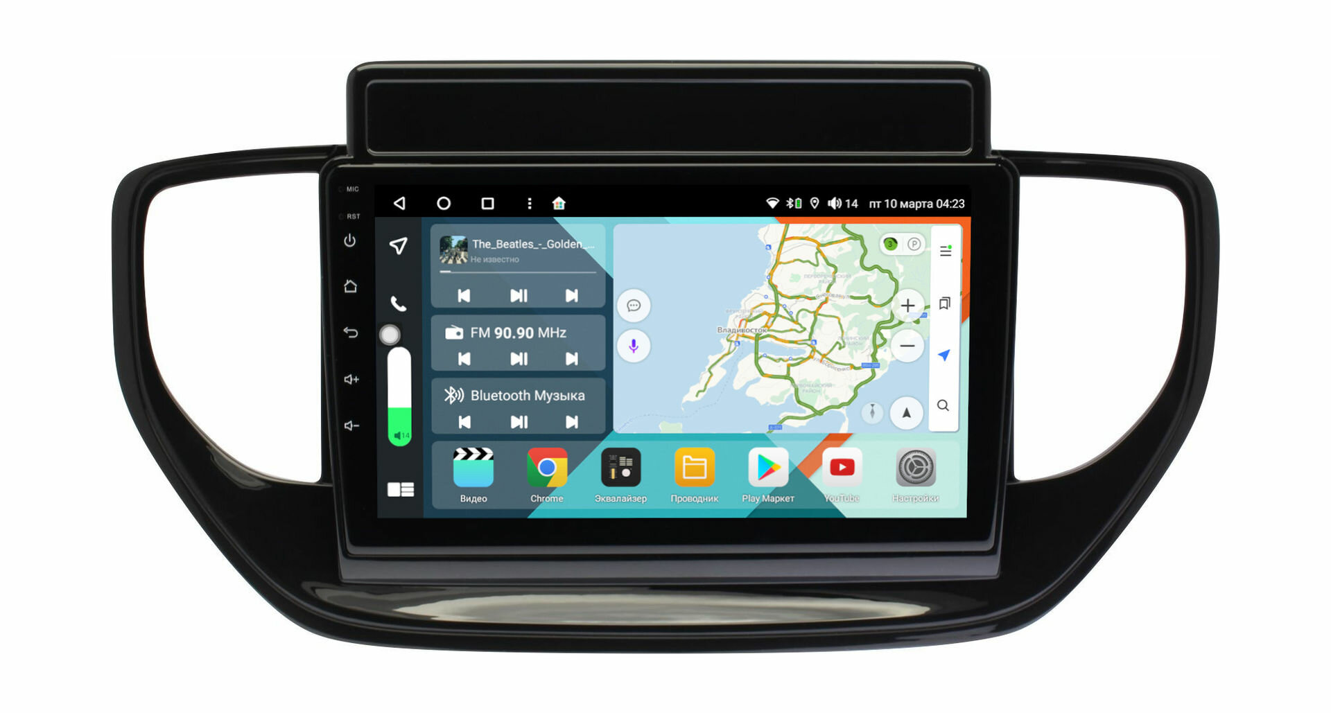 Магнитола Hyundai Solaris 2020+ 9 дюймов, 4/64GB, 8 ядер, DSP, 4G, Android 10 / Wide Media