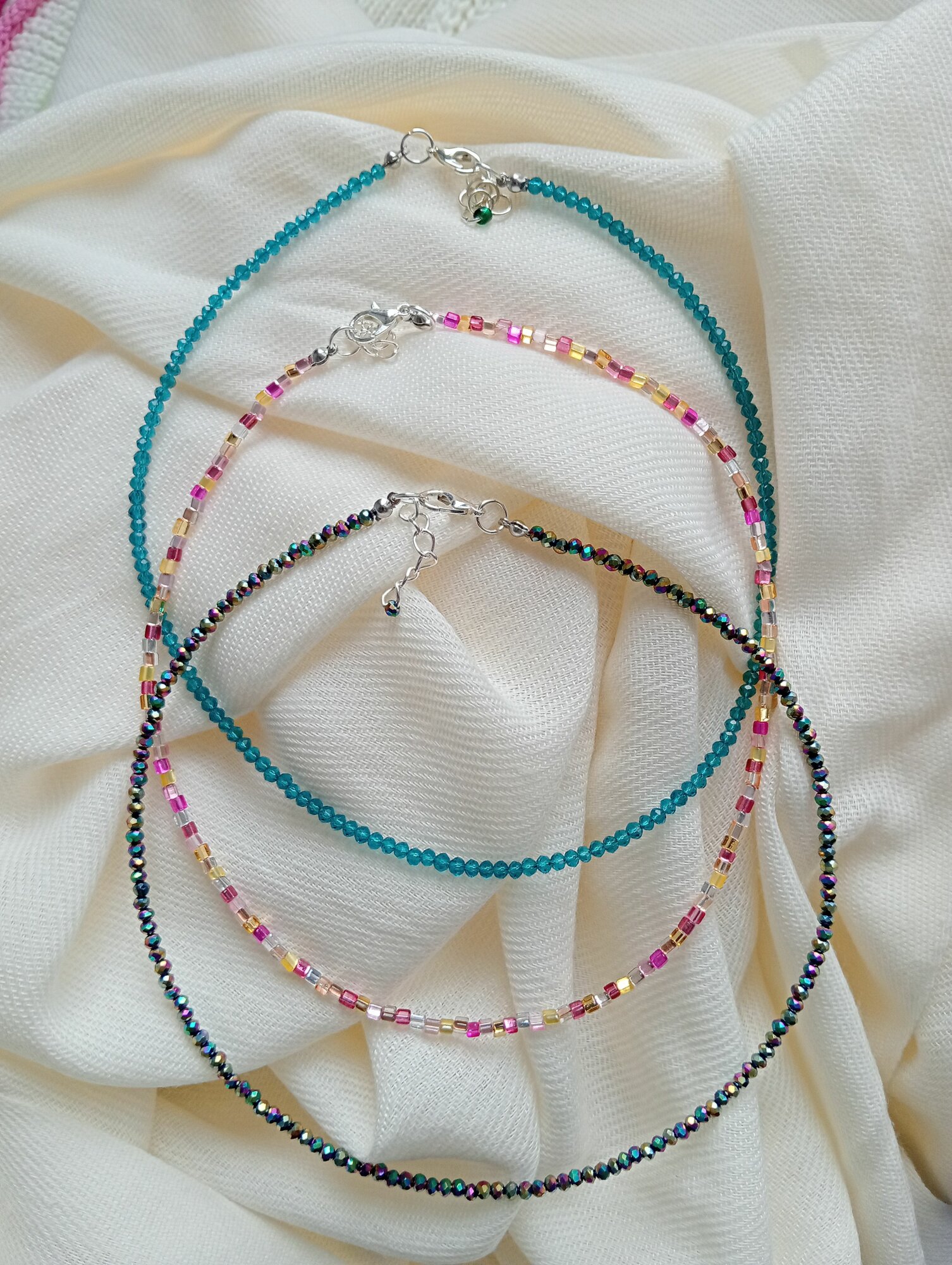 Чокер, хрусталь, бисер, комплект