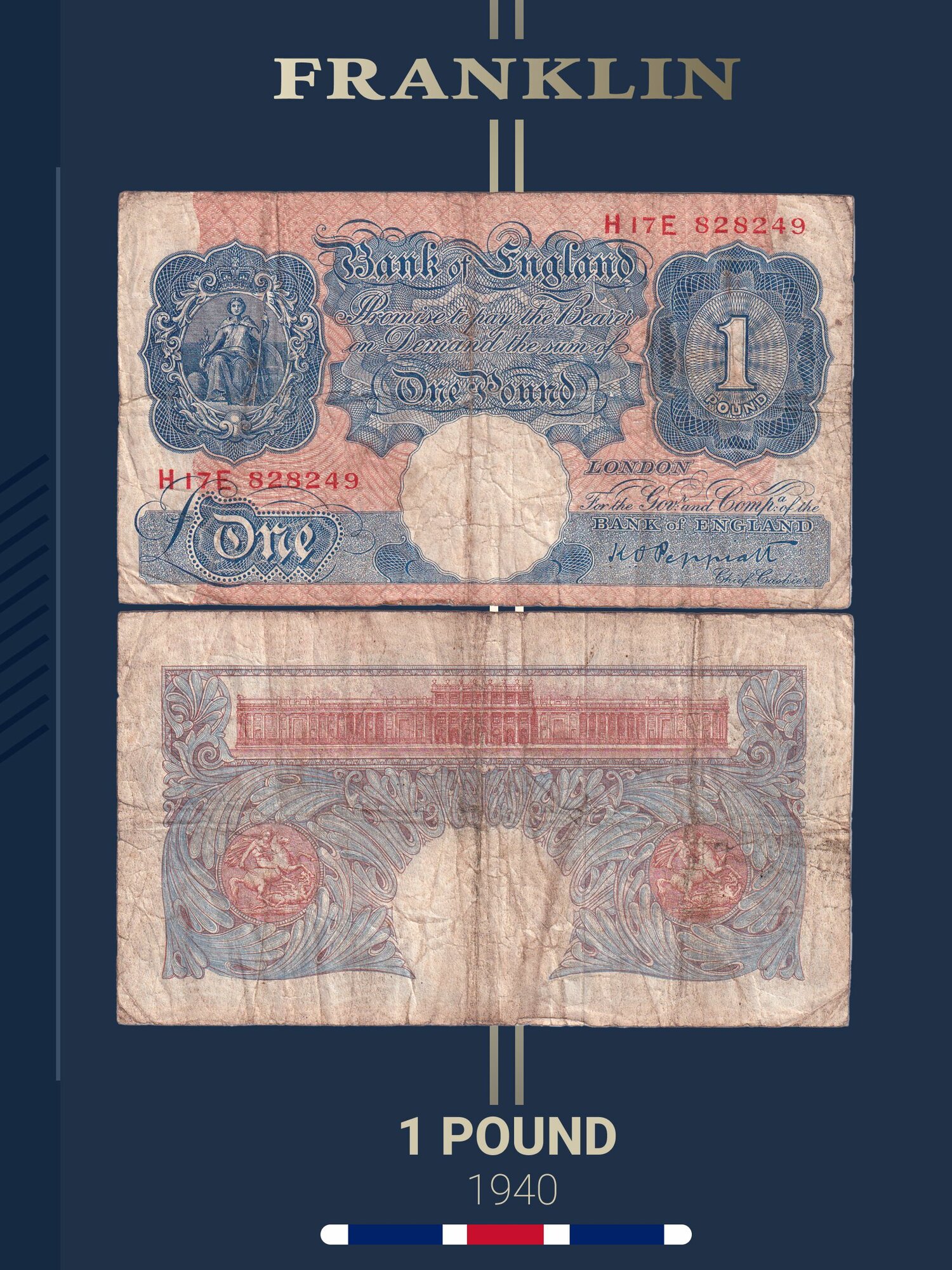 Банкнота Великобритания 1 фунт ONE POUND 1940 год (G) Pick 367