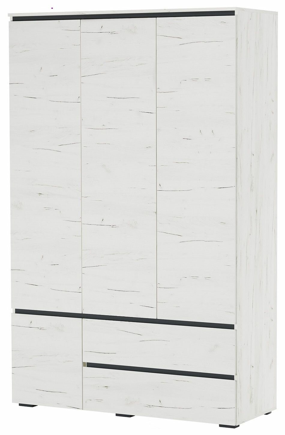 Гретта Шкаф 4С2Я Крафт белый-Антрацит (Памир)