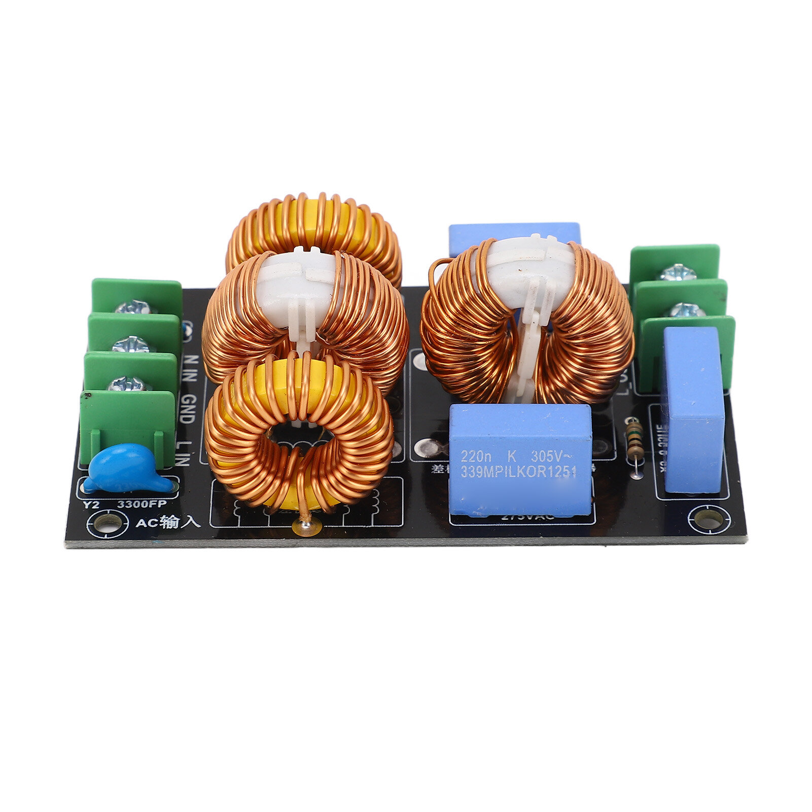 Модуль фильтра электромагнитной совместимости FCC 4A для 3-каскадных высокочастотных аудиоусилителей, переменный ток 110–250 В