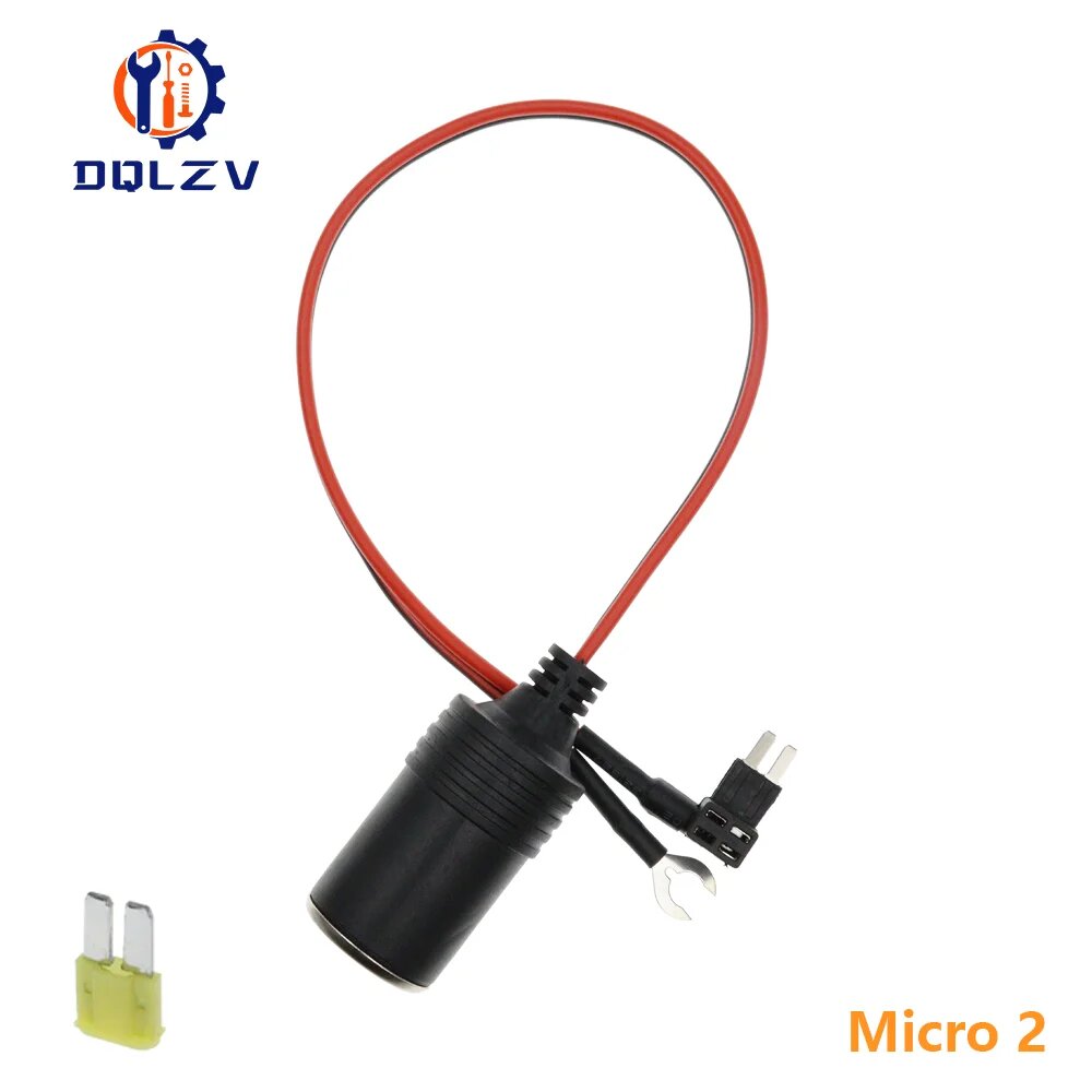 Универсальный автомобильный прикуриватель, гнездовой разъем, маленький мини-средний автомобильный блок предохранителей, коллекторный зарядный кабель для GPS-регистратора