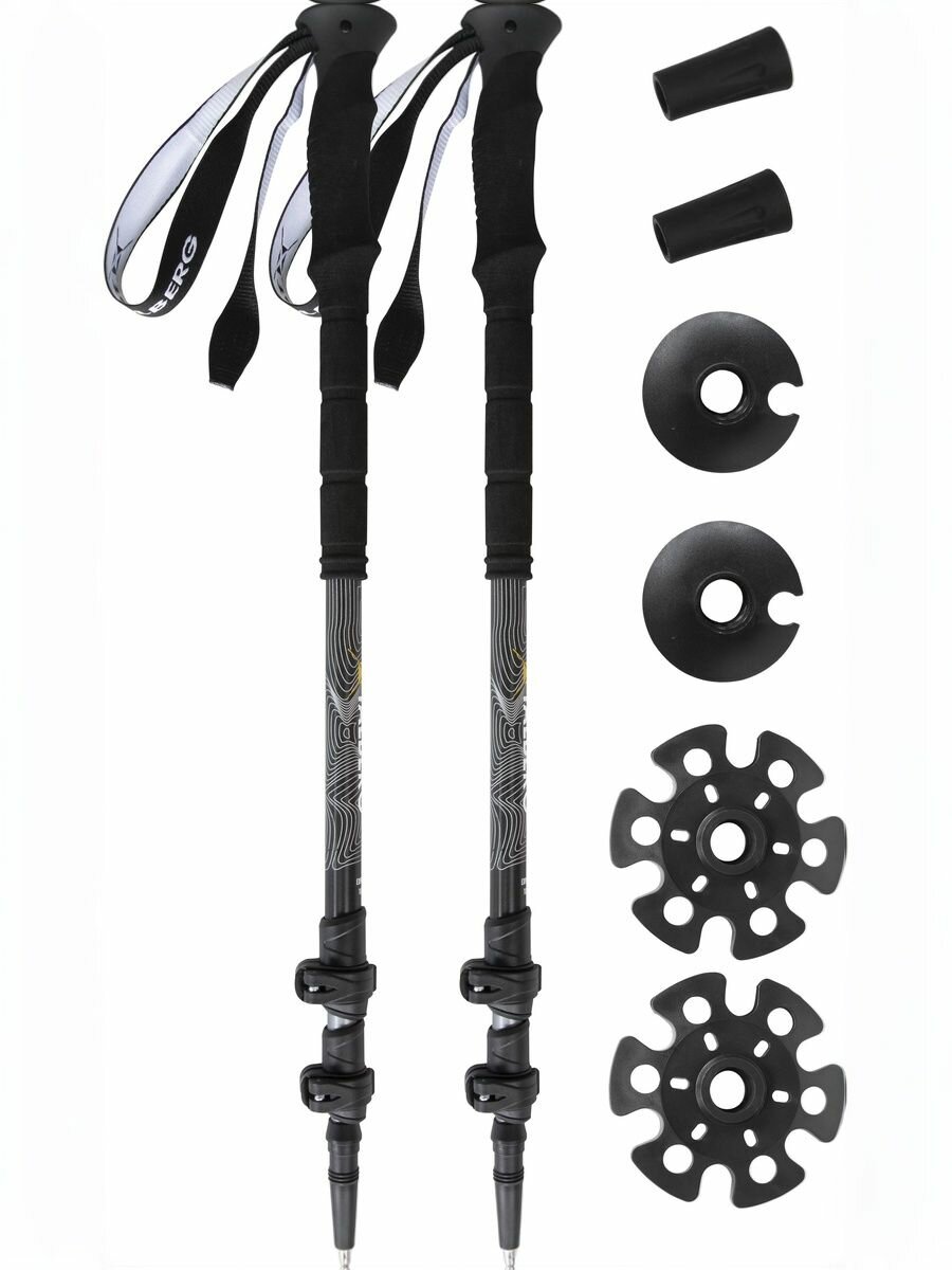 Палки для трекинга Talberg EXPEDITION, 64-135 см, 2 шт, цвет: черный