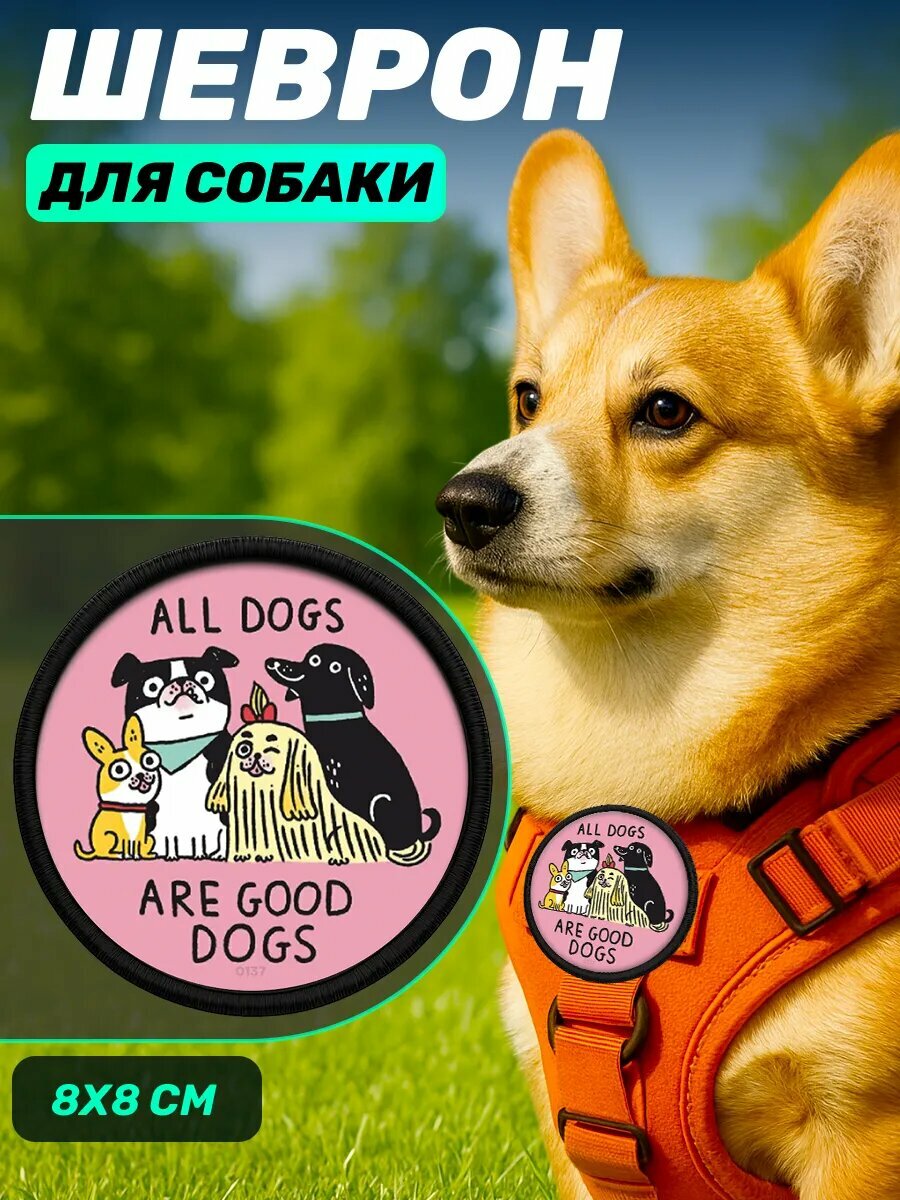 Шеврон на шлейку для собак All dogs are good dogs
