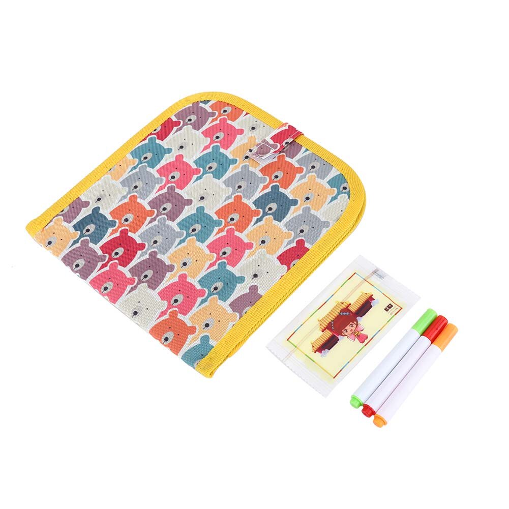 Портативная книжка-раскраска для рисования, многоразовая доска для рисования мелом с 3 ручками, детская игрушка «сделай сам», 14 страниц