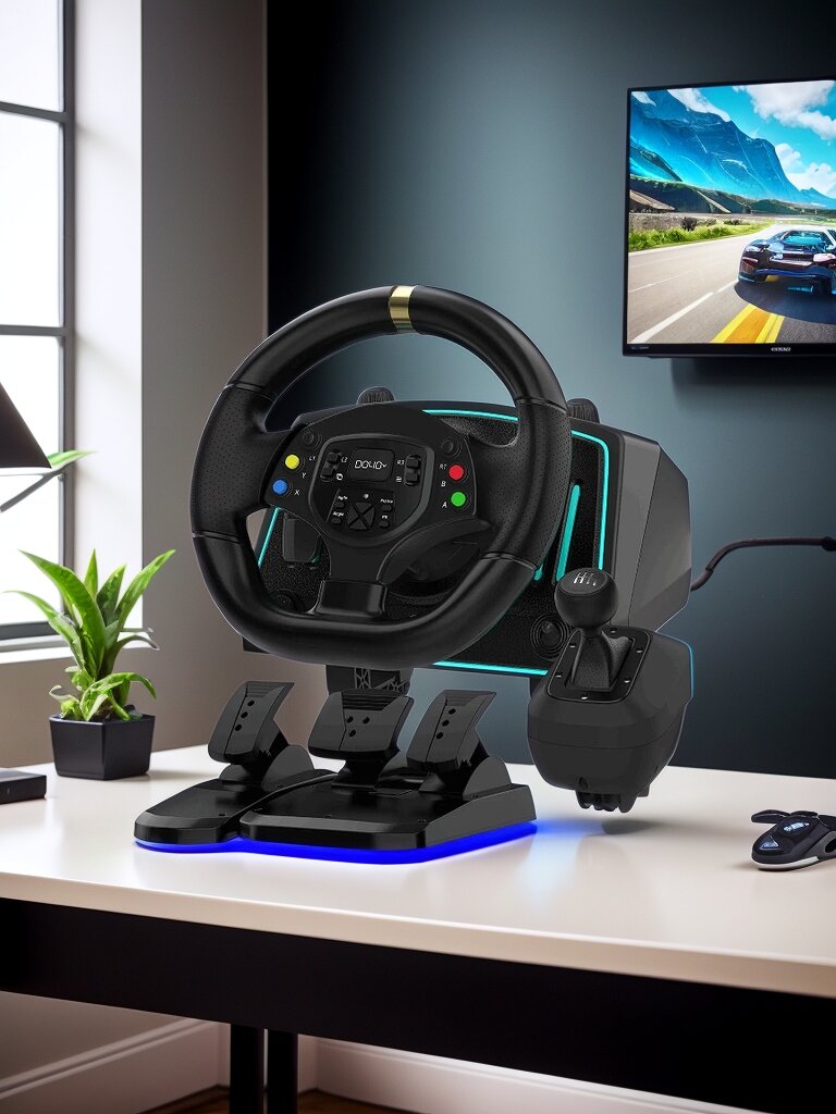 Игровой руль 8in1, беспроводной, вращение на 1080°, для Xbox, PS, ПК