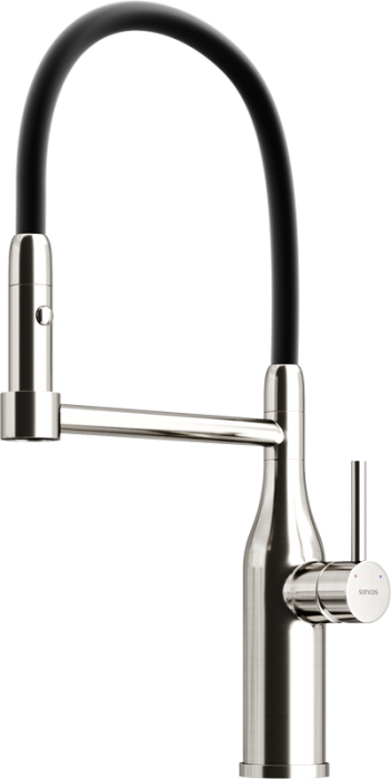 Смеситель для кухни Sancos Pride SC4011BNG с гибким изливом, нержавеющая сталь