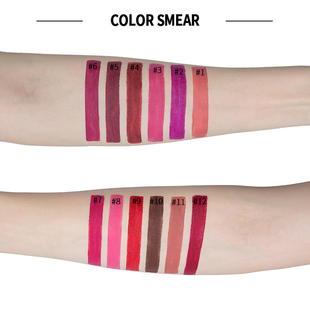 Крем для губ Waterproof Matte Professional 12 цветов Pigment Long Lasting Velvet Lipstick 20g 0.71ounces 75*20mm 2.95*0.79in 1 шт (12#)