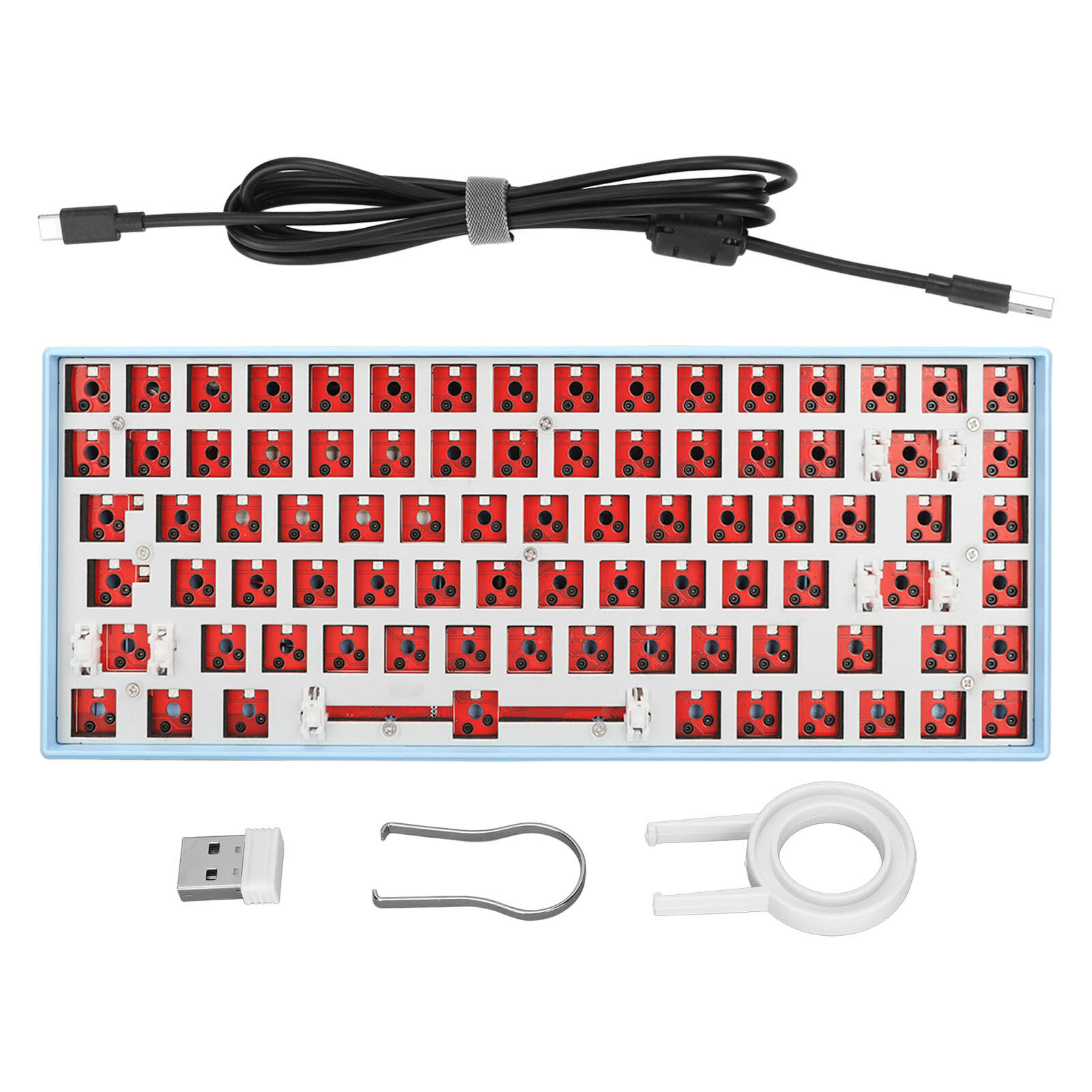 Механическая клавиатура 84 клавиши diy набор с поддержкой беспроводной 2 . 4g, type c проводной, bluetooth 3 . 0 5 . 0, горячей замены и rgb подсветкой