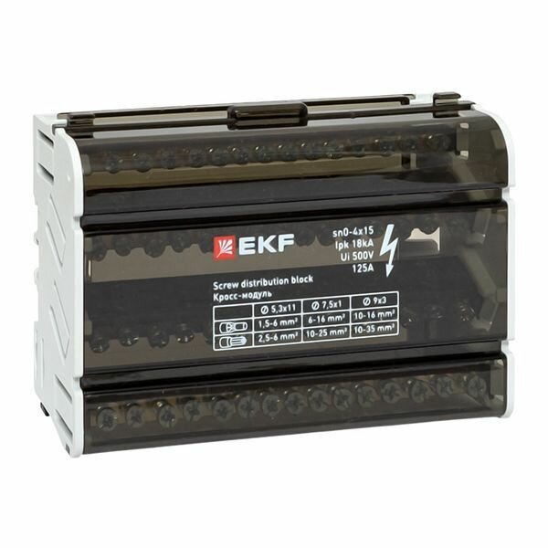 Шина нулевая в корпусе 4х15 EKF sn0-4x15