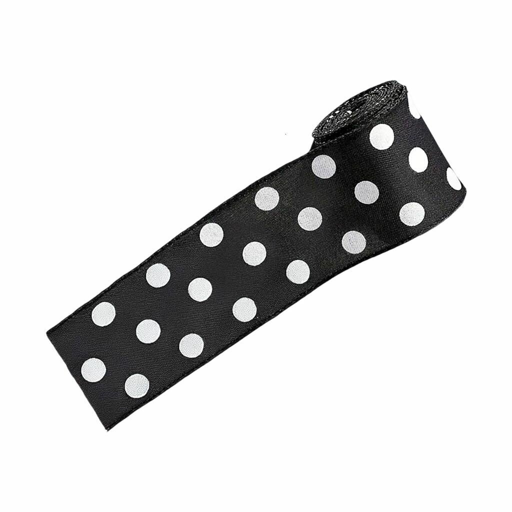 Рождественские украшения из черно-белых льняных лент DIY bow decoration ленты для украшения подарков-точки