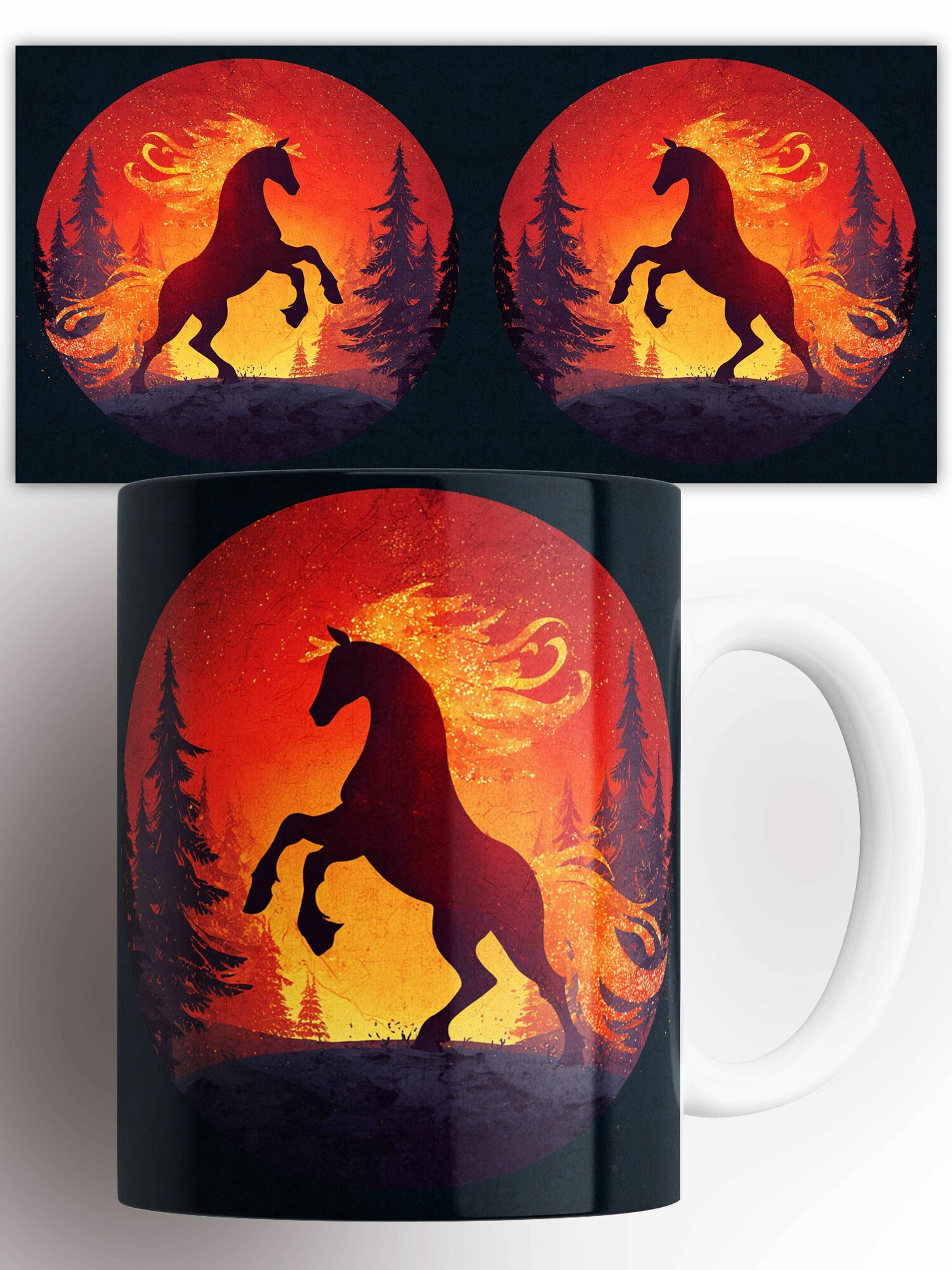 Кружка Новогодние Лошади 330 мл