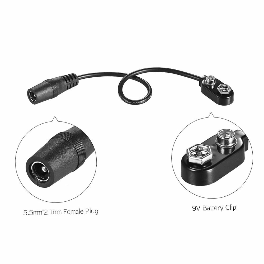 Конвертер для гитарных педалей, 3 шт, 9 В, 2.1х5.5 мм, чёрный