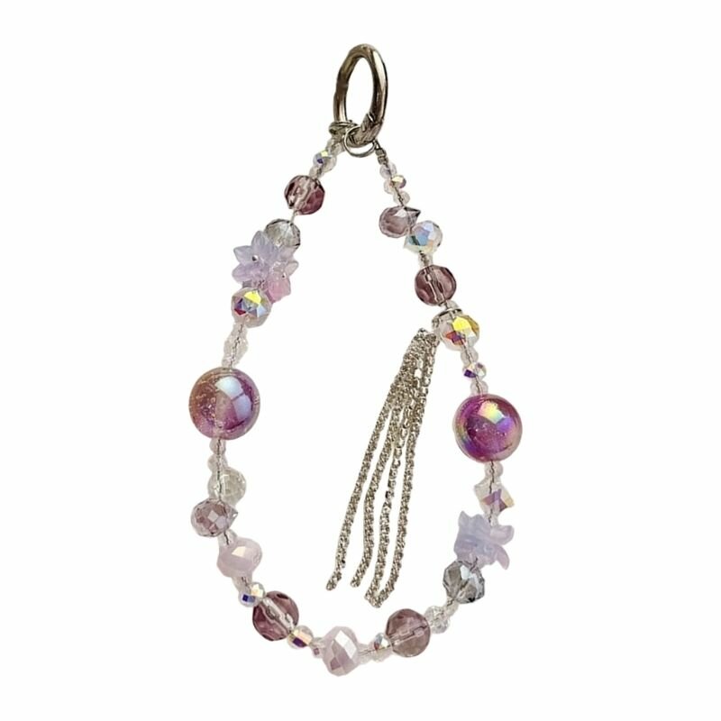 Бант из бисера, инкрустированный красными хрустальными бусинами, короткий ремешок для мобильного телефона, брелок-подвеска-фиолетовый-стиль 3