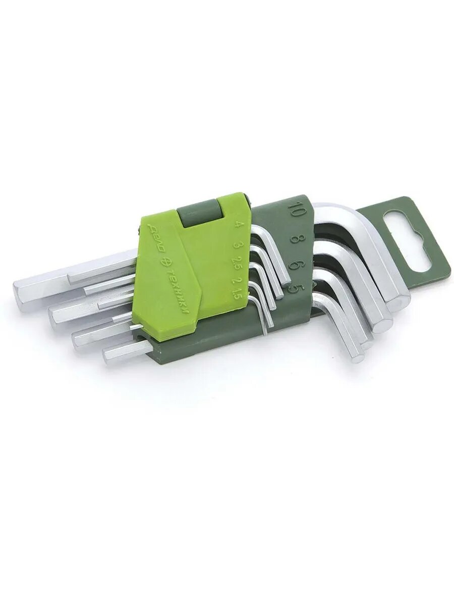 Набор ключей шестигранные, короткие, 9 шт, Дело техники 561090