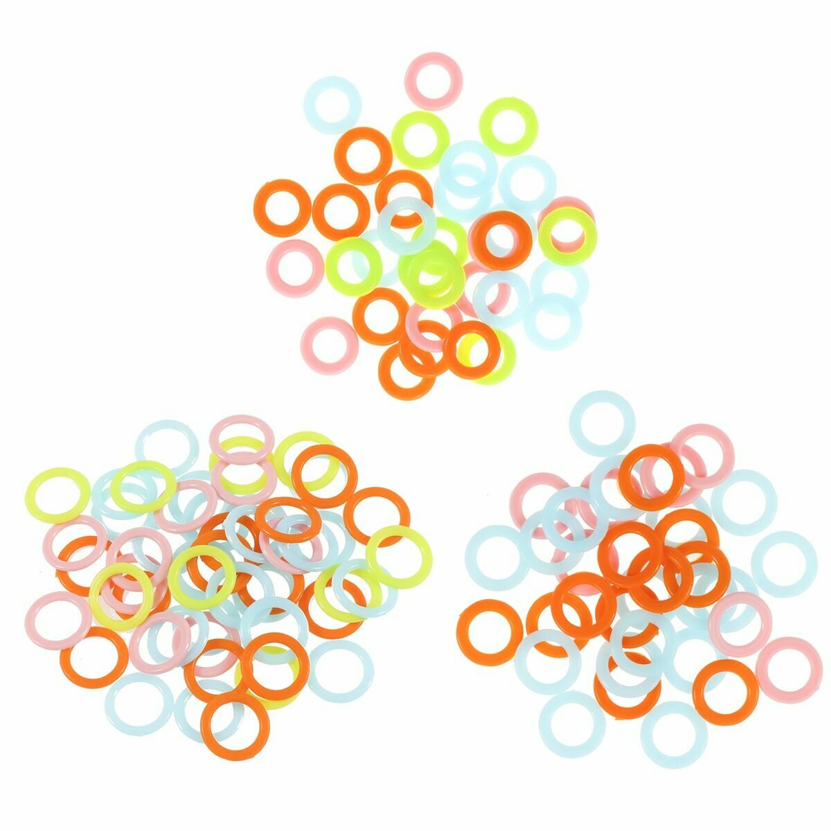 Ассортиментные кольца для вязания, цветной комплект 300 штук для хобби, маркеры петель 3 размера 1 см 1,2 см 1,5 см набор для рукоделия и удобного учёта рядов
